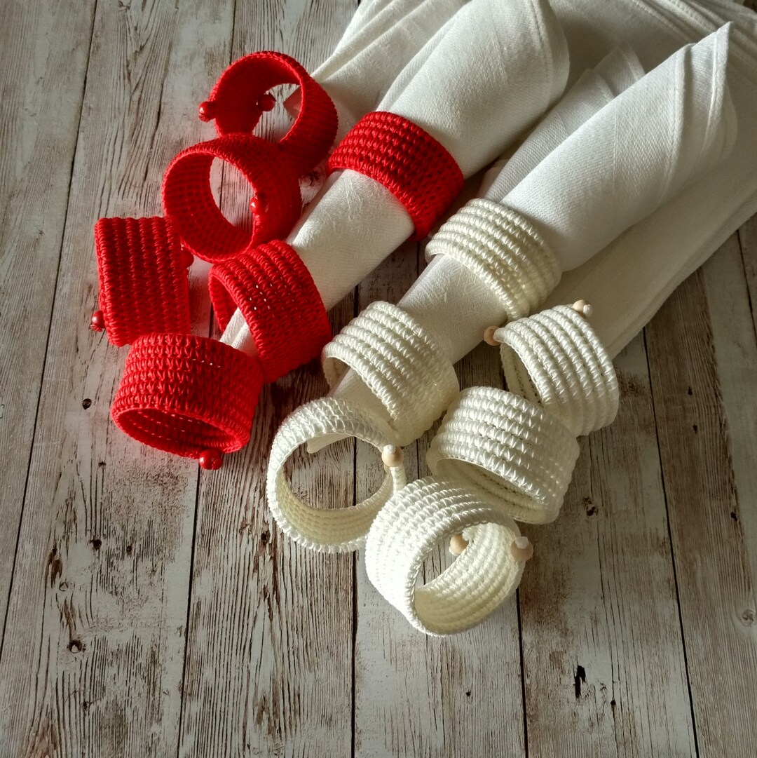 Handcrafted Polypropylene Rope and Cotton Yarn Napkin Rings: - Etsy
