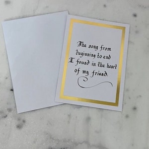 Friendship Poem Greeting Card, Calligraphy Friends Card, Friends Poem ...
