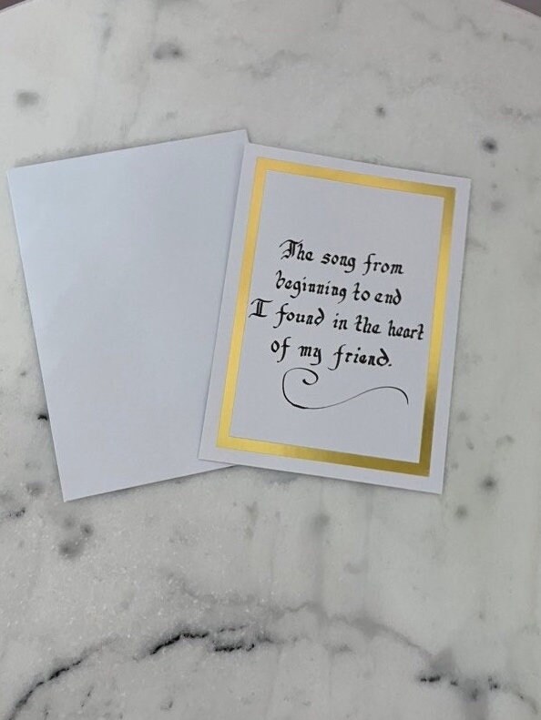 Friendship Poem Greeting Card, Calligraphy Friends Card, Friends Poem ...