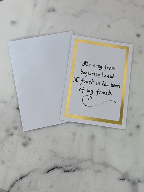 Friendship Poem Greeting Card, Calligraphy Friends Card, Friends Poem ...