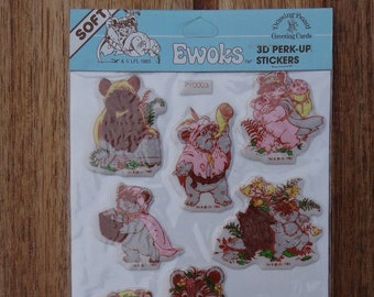 Two 2 RARE Vintage 1983 Ewoks Sticker Sheets Star Wars Return of the ...