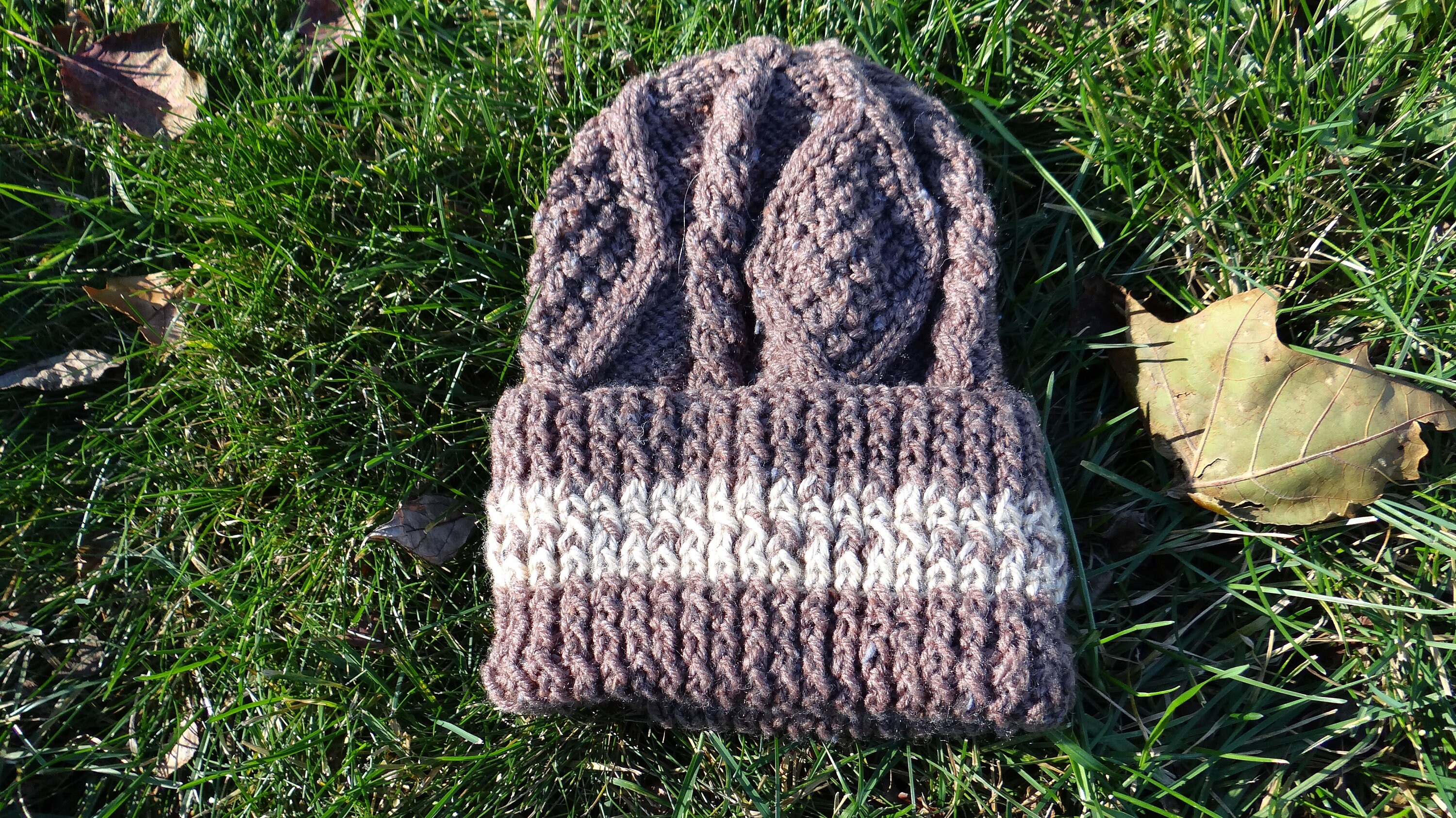 Irish Knit Hats Handmade, Aran Diamond Pattern Matching Hats for Adult ...