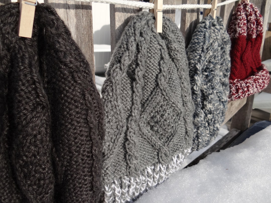 Irish Knit Hats - Handmade Aran Diamond Pattern - Etsy