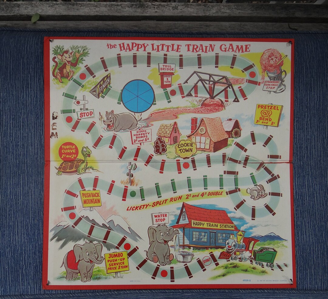 Vintage Milton Bradley - the Happy Little Train Game 1957 - Etsy