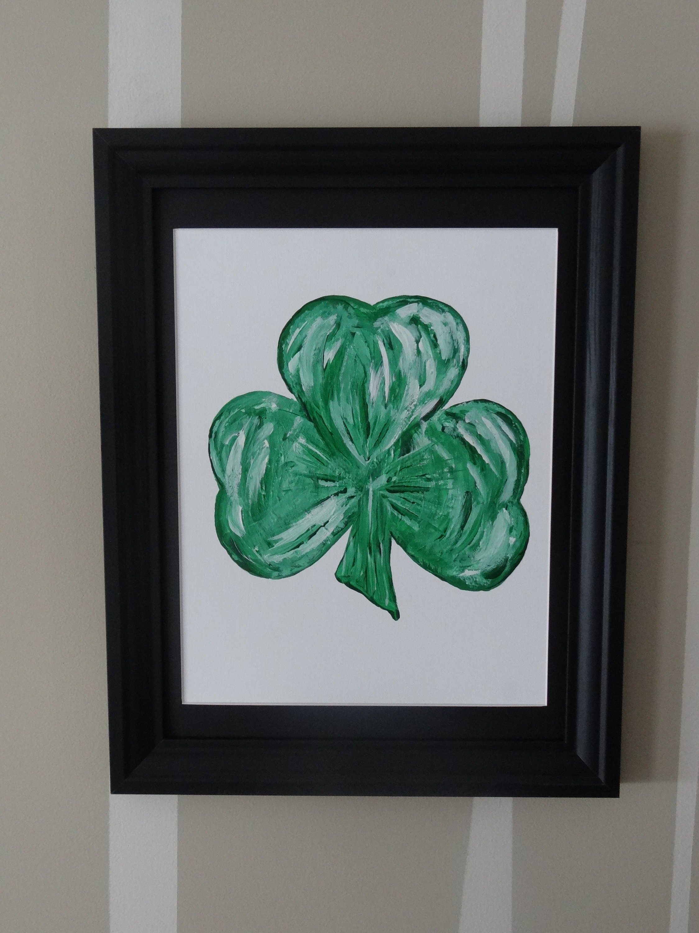 Framed Shamrock Painting Approx. 18.75 X 14.75 In - Etsy UK