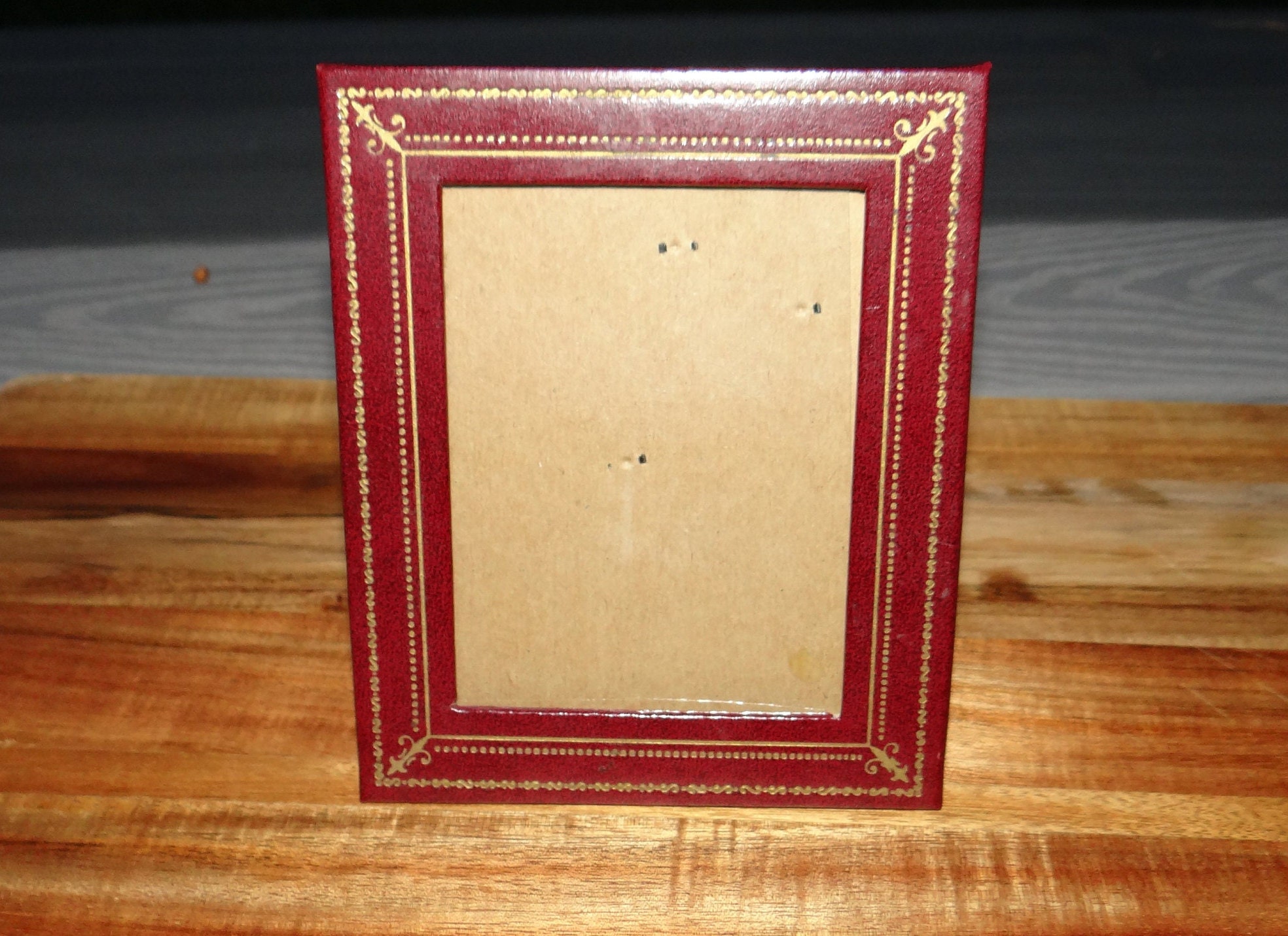 Vintage Maroon and Gold Frame - Etsy