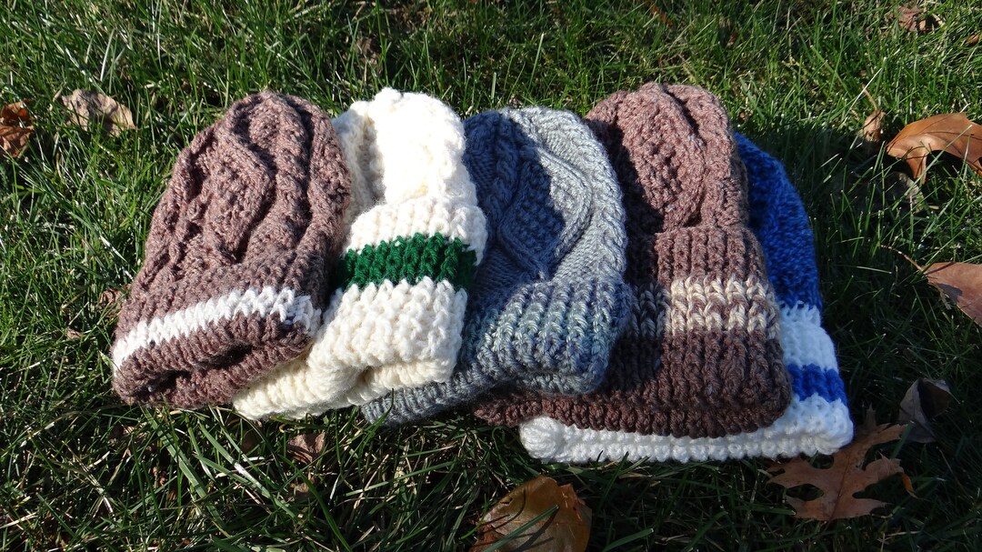 Irish Knit Hats - Handmade, Aran Diamond Pattern - Matching Hats for ...
