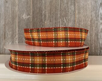 Plaid Wired Ribbon | Etsy