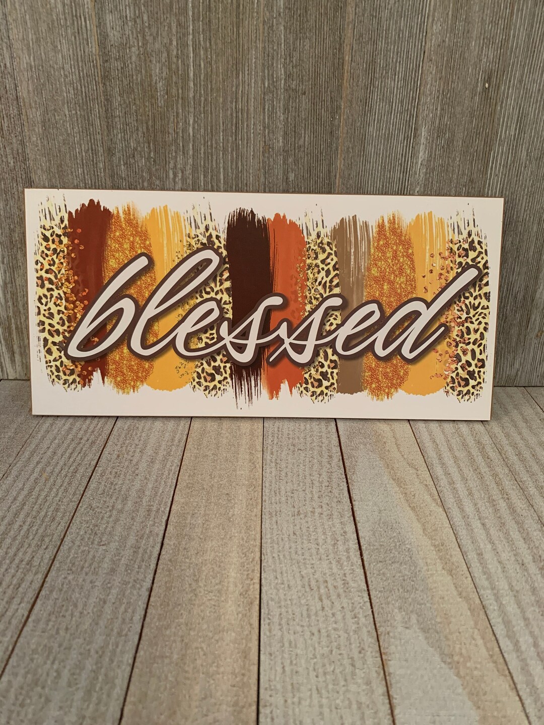 Blessed Cheetah Sign, Autumn Blessed Sign, Fall Colored Blessed Sign ...