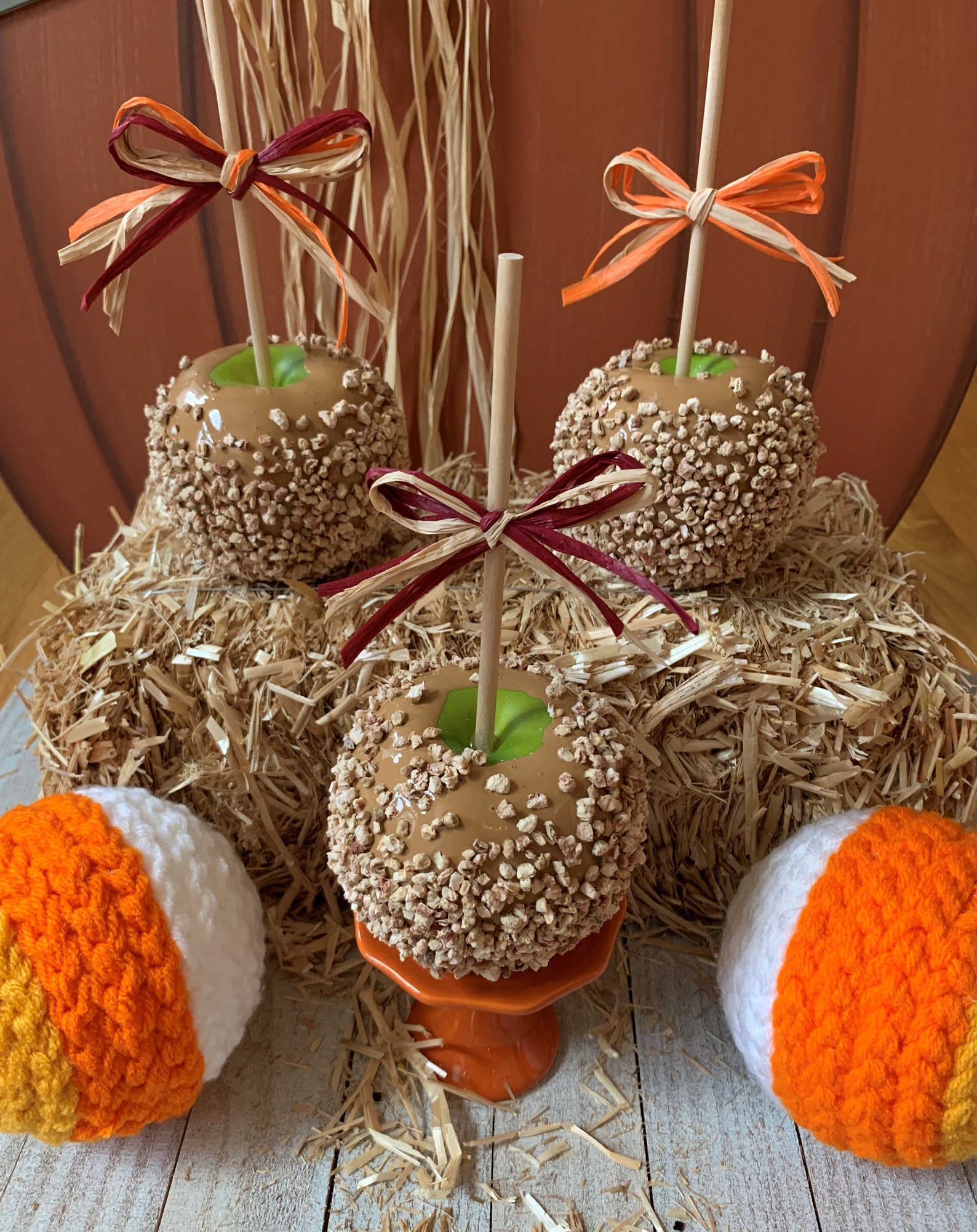 Realistic Fake Candy Apple: Caramel Pecan Nut Faux Food Prop, Tier Tray ...