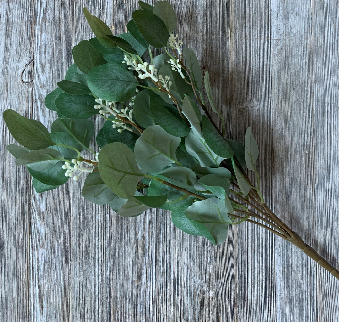 Seeded Eucalyptus Spray, Eucalyptus Floral Filler Pick, Faux Eucalyptus ...