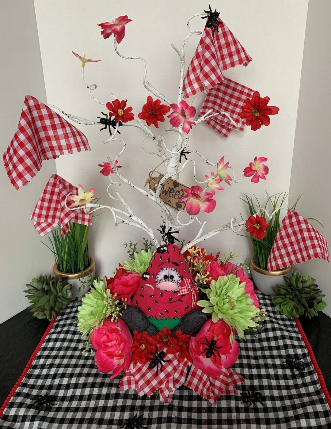 Watermelon Centerpiece,watermelon Floral Arrangement,summertime Floral ...