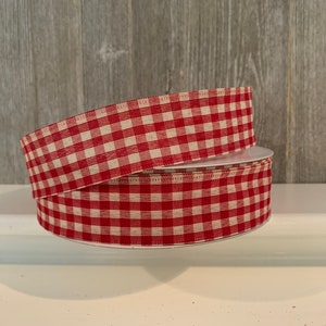 Primitive Gingham Check Ribbon,red and Tan Check Ribbon,burgundy Tea ...