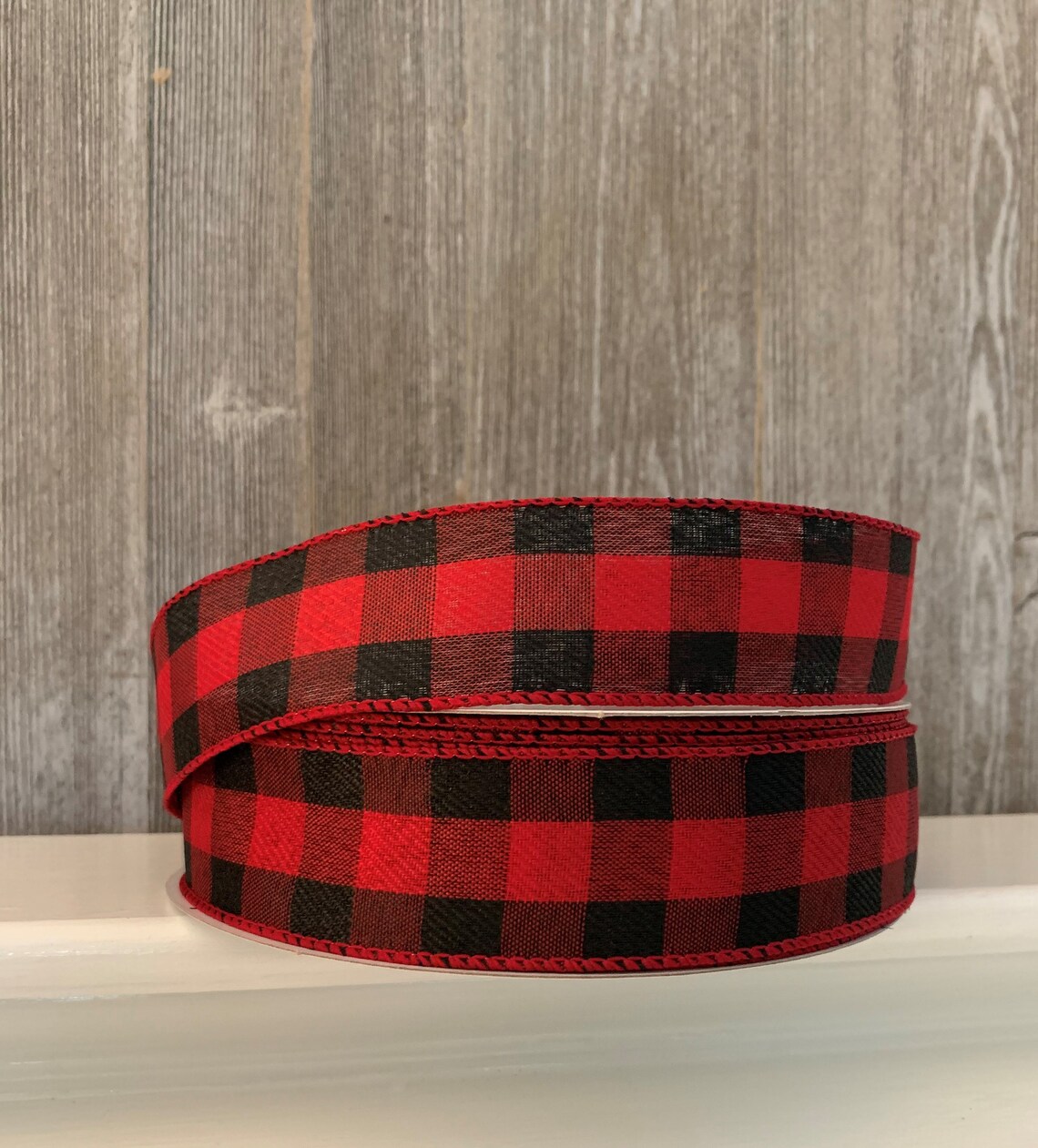 Buffalo Plaid Wired Ribbon Red and Black Checkered Ribbon - Etsy