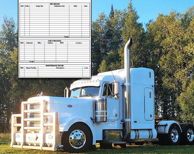 Truck Driver Trip Sheet, USA Trucker Trip Sheet, Imperial Driver Trip ...