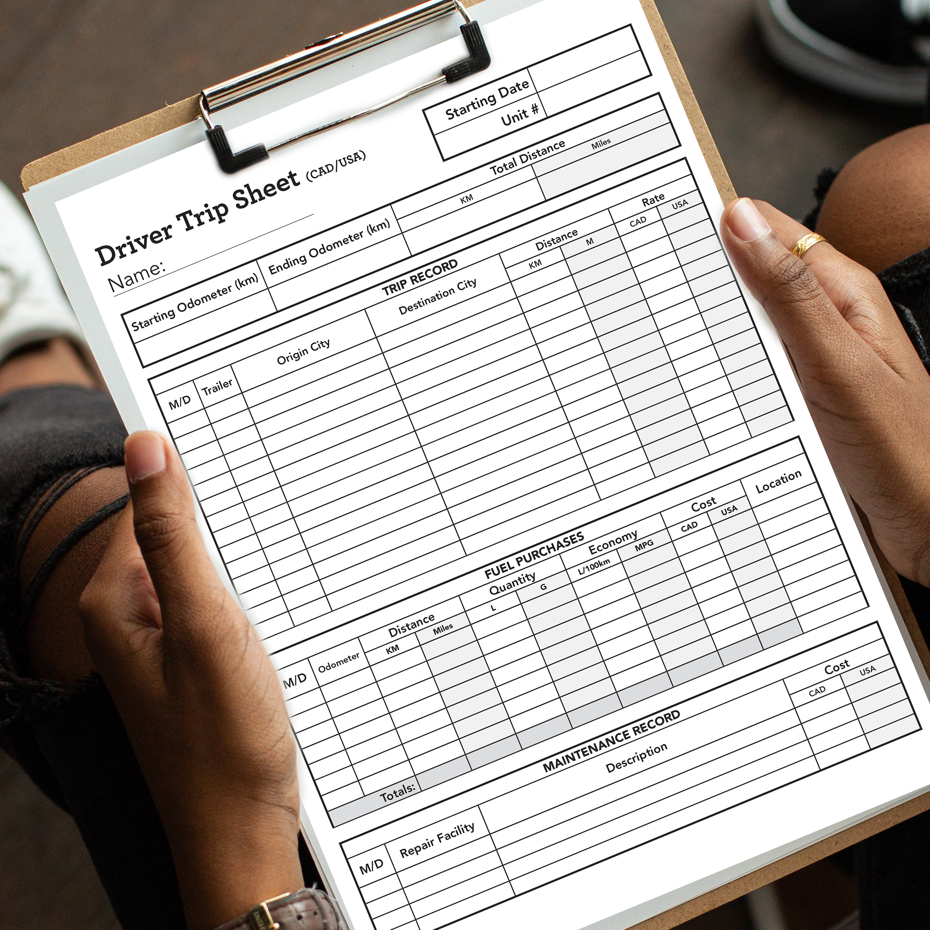 Truck Driver Trip Sheets Bundle, Transportation and Travel Trackers ...