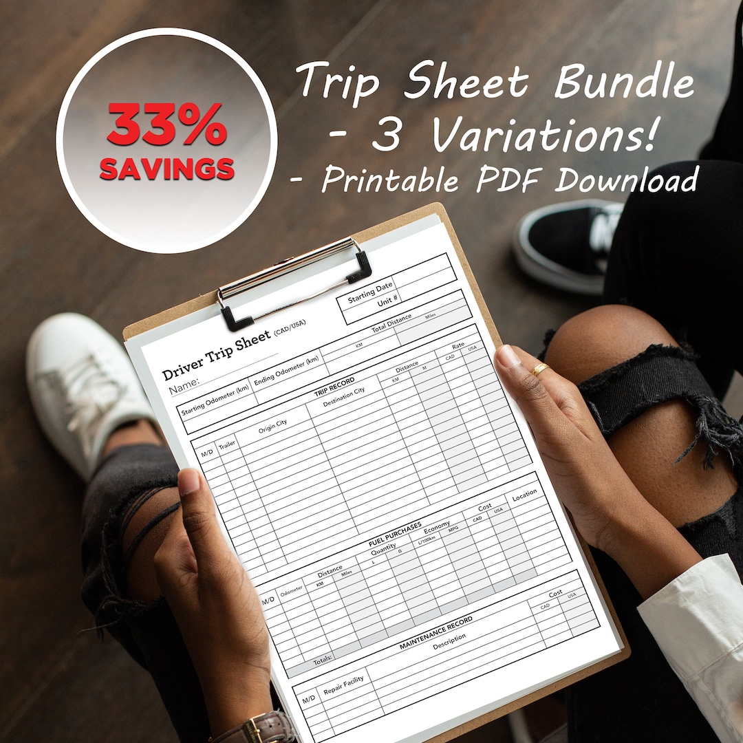 Truck Driver Trip Sheets Bundle Transportation and Travel - Etsy