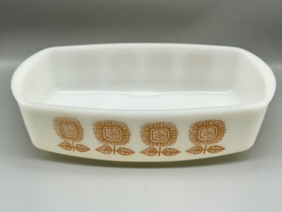 Vintage Federal Glass Sunflower Pattern Casserole Dish - Etsy