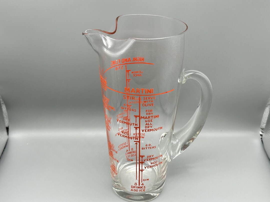 Vintage Bar Mixing Pitcher With Recipes - Etsy