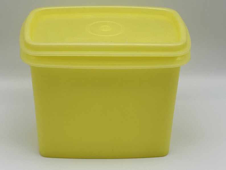 Vintage Tupperware Yellow Storage Container - Etsy