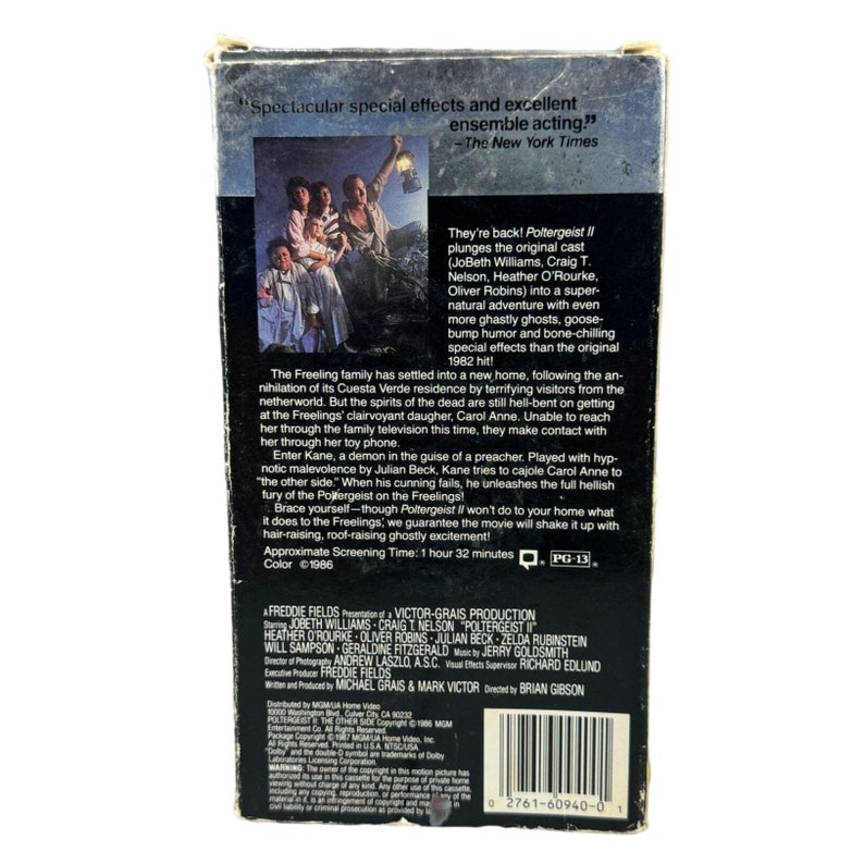 Poltergeist II: the Other Side VHS MGM Home Video 1986 Horror Classic ...