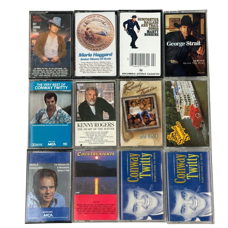 Lot of 36 Vintage Country Music Cassette Tapes Strait Reba Parton ...
