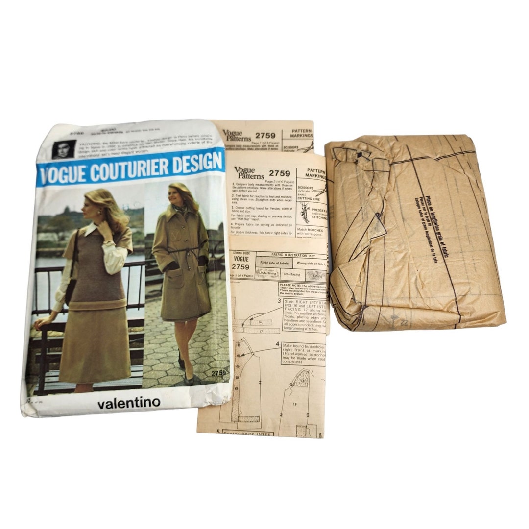 Vogue Couturier Design Valentino Sewing Pattern 2759 Size 16 Bust 38 - Etsy
