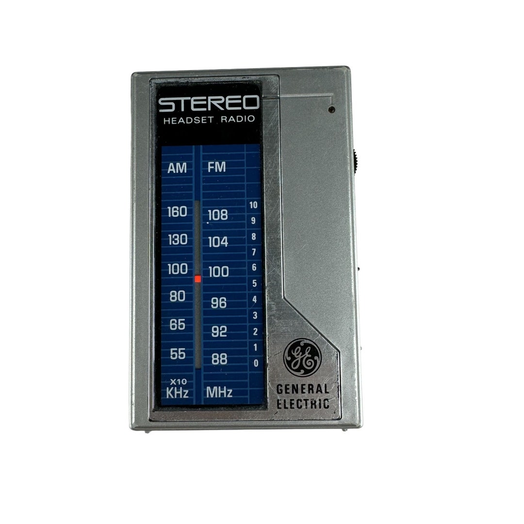 GE General Electric Portable AM/FM Stereo Headset Radio Model 7-1625A ...