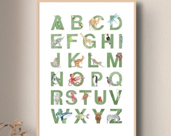 A3 Animal Alphabet Print - Etsy