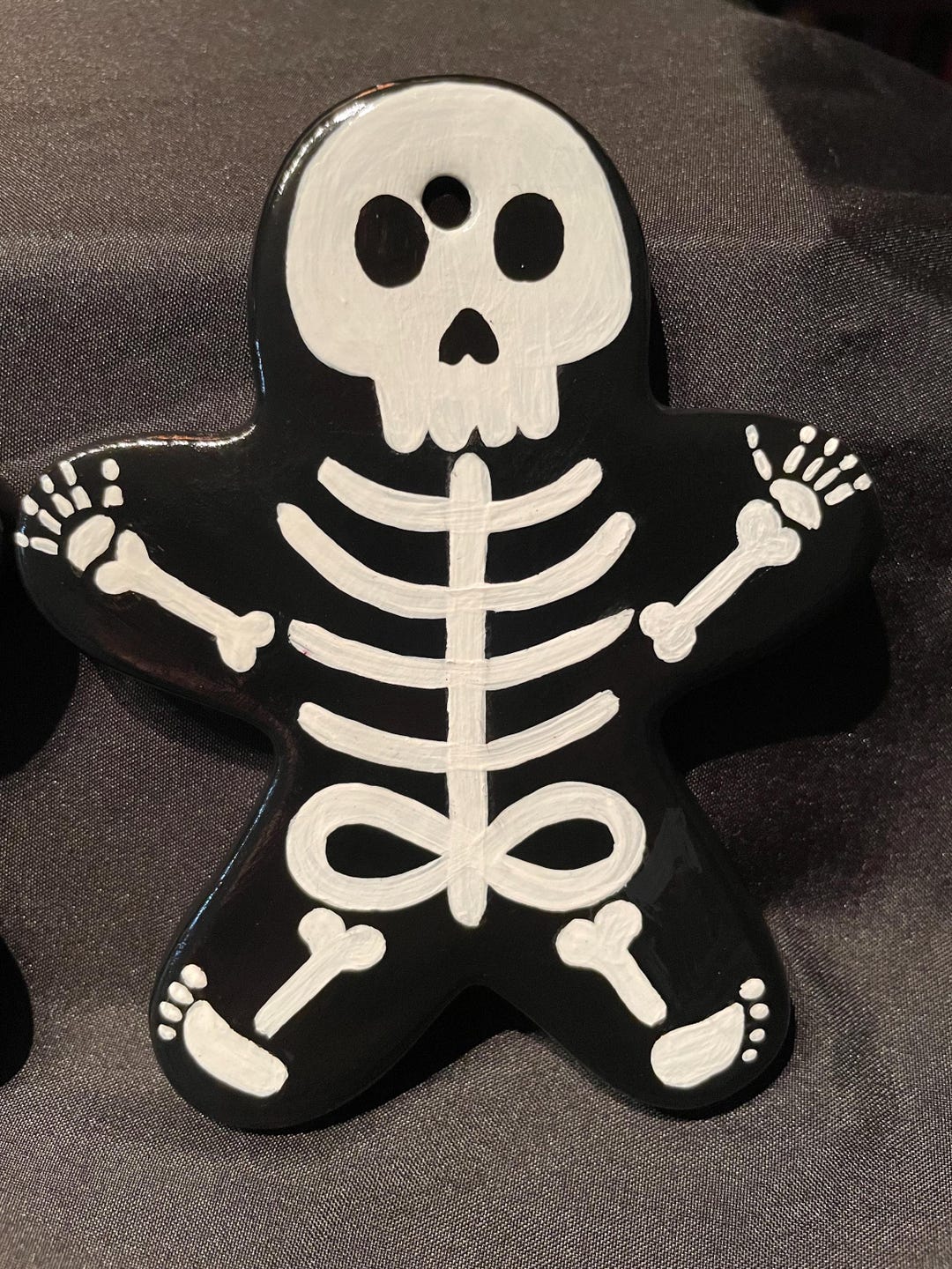Spooky Cute Skeleton Ceramic Halloween Christmas Ornament - Etsy