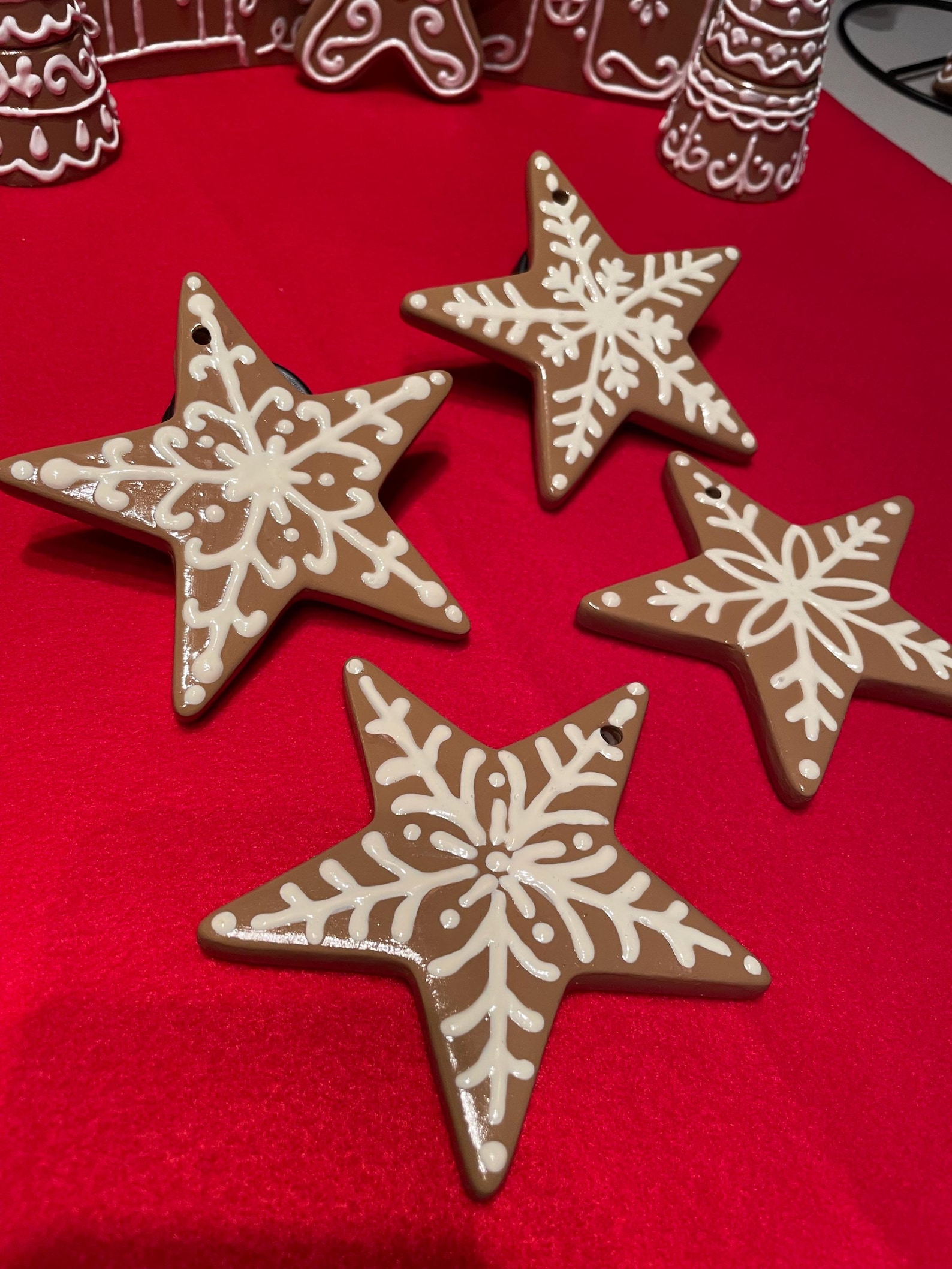 Star Gingerbread Cookie Ceramic Christmas Hand Painted Ornament - Etsy
