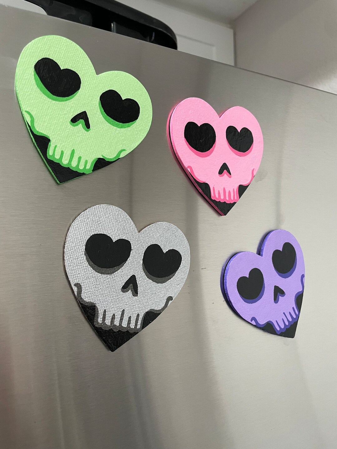 Heart Skull Magnet: Pastel Goth Fridge Decor - Etsy