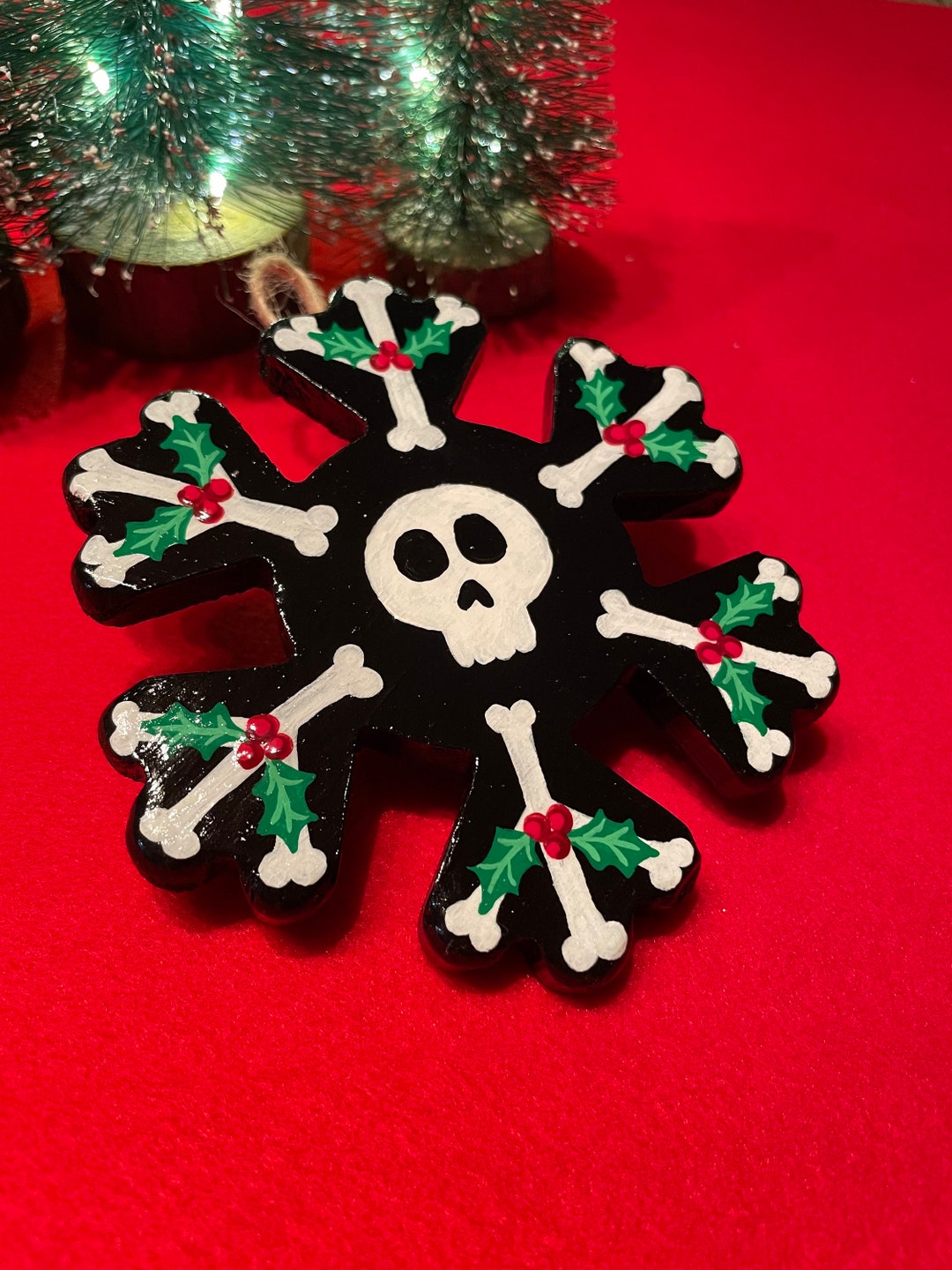 Décoration de Noël en os et crâne, flocon de neige, gothmas creepmas en ...