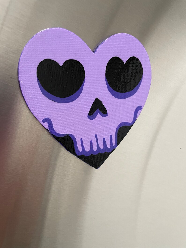 Heart Skull Magnet: Pastel Goth Fridge Decor - Etsy