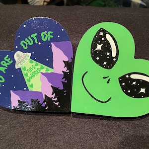 Alien UFO Valentine’s Day Plaque Keepsake Gift Cheesy Valentine - Etsy
