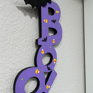 Boo Sign With Bats and Candy Corn Halloween - Etsy