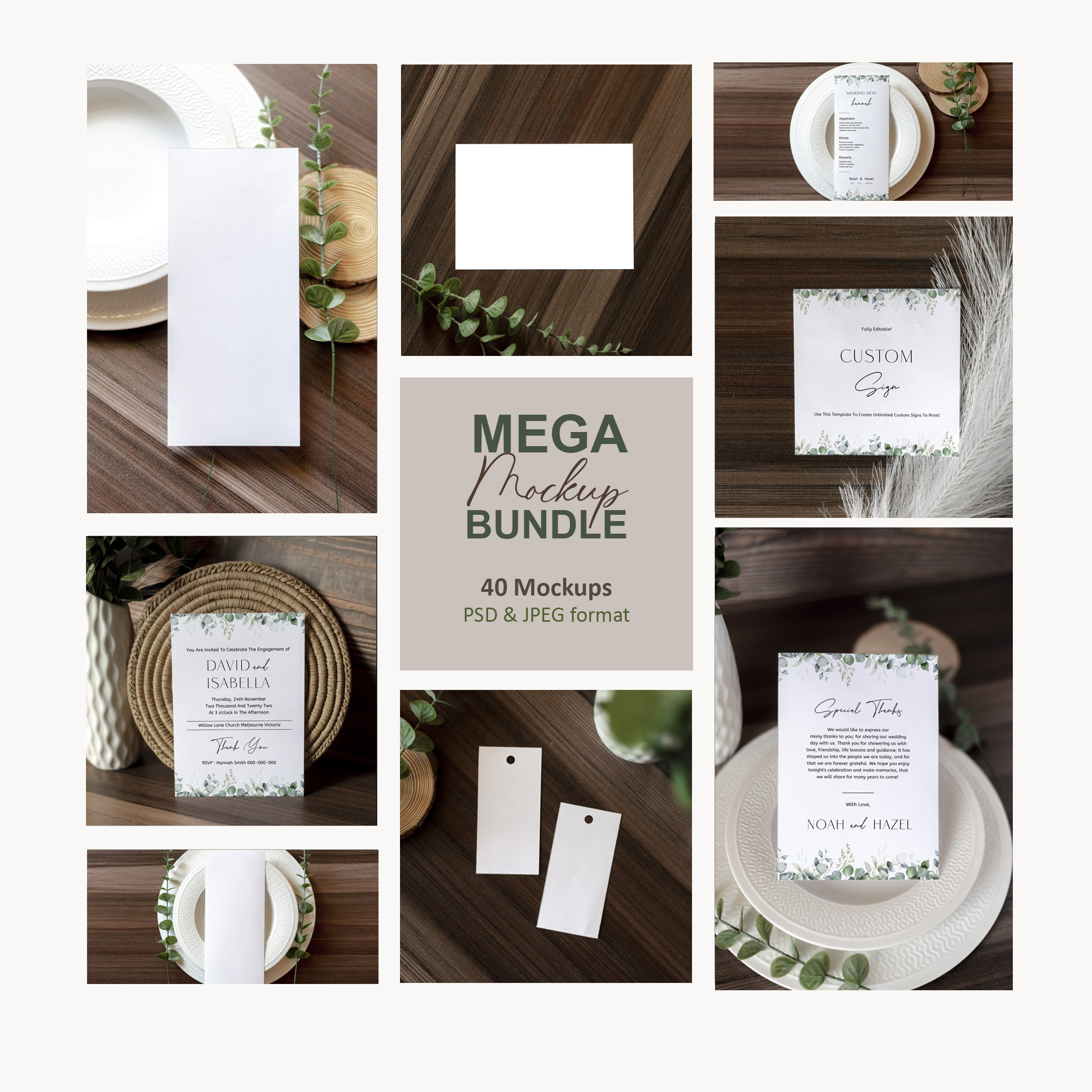 40 Greeting Card Mockup Bundle Moody Rustic Minimal Mockups Boho ...