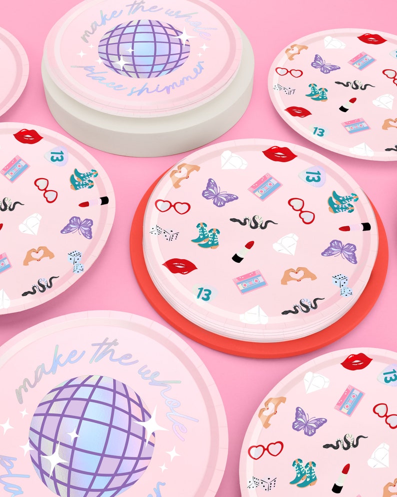 Xo, Fetti Eras Party Paper Plates | 24pcs. 9" | Concert Party Tableware ...