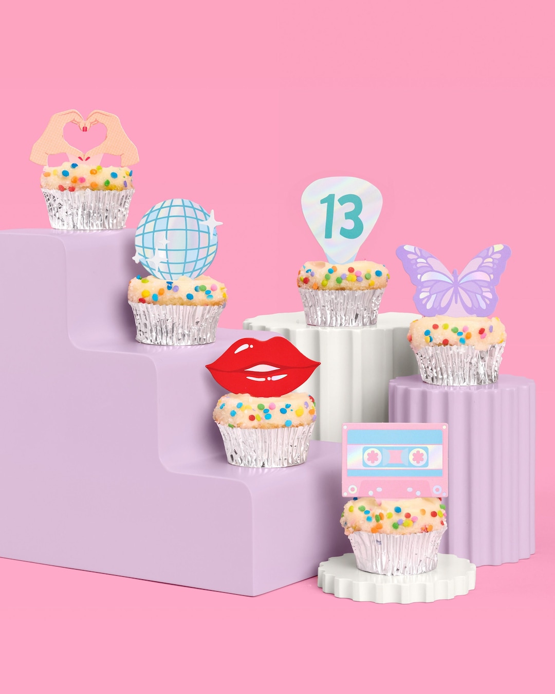 Xo, Fetti Eras Party Cupcake Toppers - 24 Pcs | Concert Party Cake ...