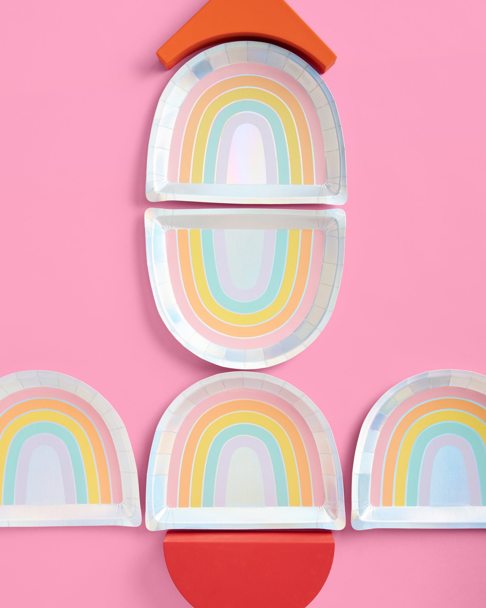 Rainbow Paper Plates 25 Pk 9 Happy Pastel Birthday - Etsy