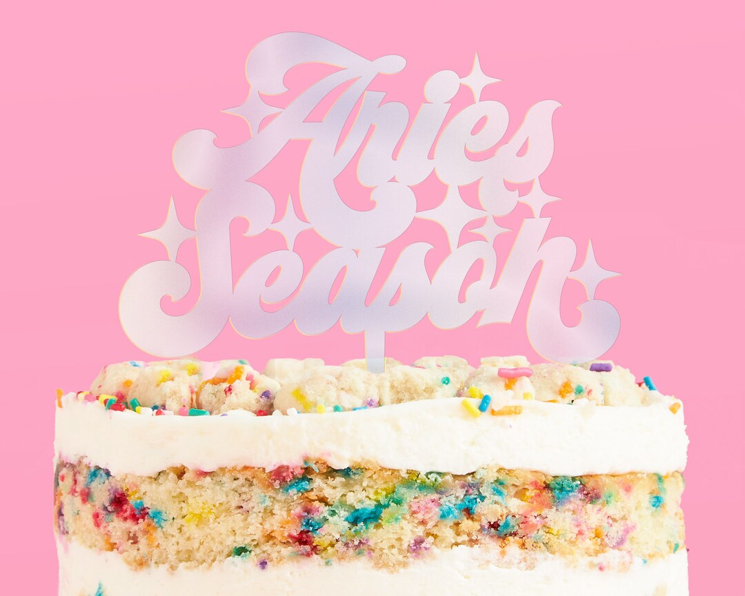 Xo, Fetti Aries Season Birthday Cake Topper - 5" | Zodiac Aries ...
