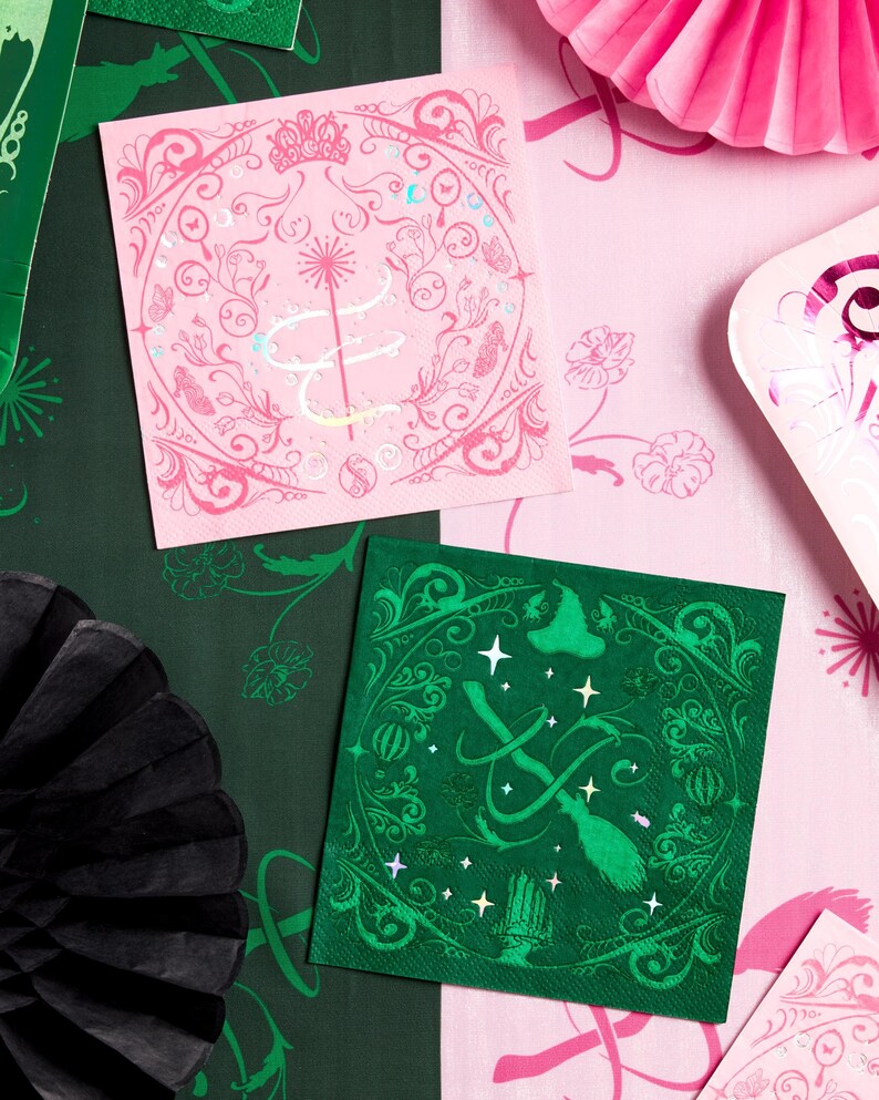 Xo, Fetti Pink + Green Wtich Paper Napkins | 3-ply, 24 Pcs | Wizard ...