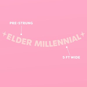 Xo, Fetti Elder Millennial Glitter Banner - Pink, 3 Ft. | Funny ...