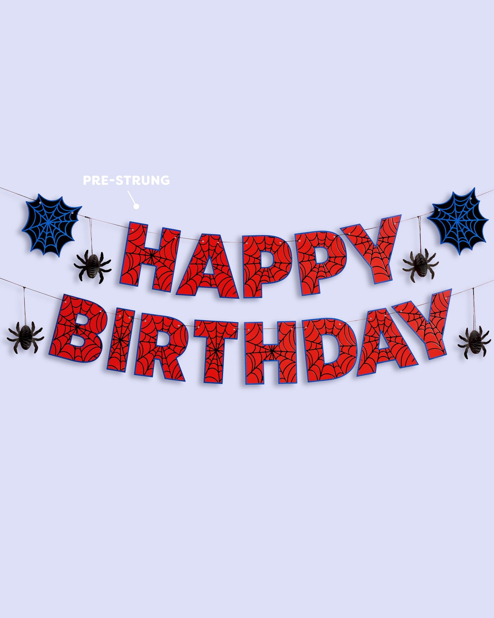 Xo, Fetti Spider Web Happy Birthday Banner 4.5 Ft Red and Blue Birthday ...