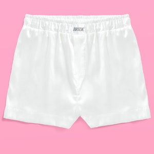 Xo, Fetti White Bride Boxer Shorts | Bachelorette Party Outfit, Bach ...