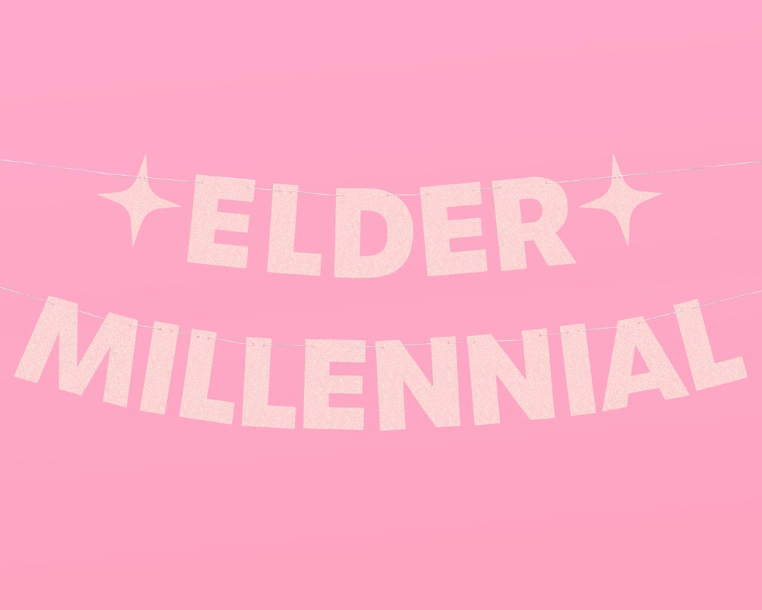 Xo, Fetti Elder Millennial Glitter Banner Pink, 3 Ft. Funny Birthday ...