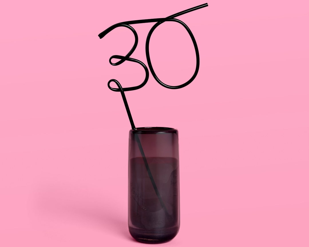 Xo, Fetti 30th Birthday Party XL Black 30 Straw | Bday Decorations ...