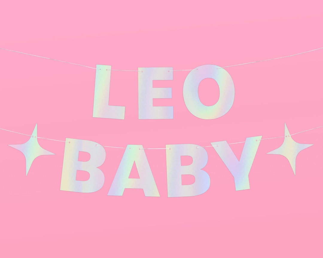 Xo, Fetti Leo Baby Birthday Party Iridescent Foil Banner - 5 Ft ...
