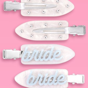 Xo, Fetti Bride Beauty Clips 4 Pc Bachelorette Party, Blue White Bridal ...