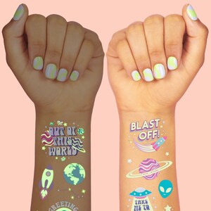 Xo, Fetti Space + Planets Glow in Dark Temporary Tattoos for Kids - 46 ...